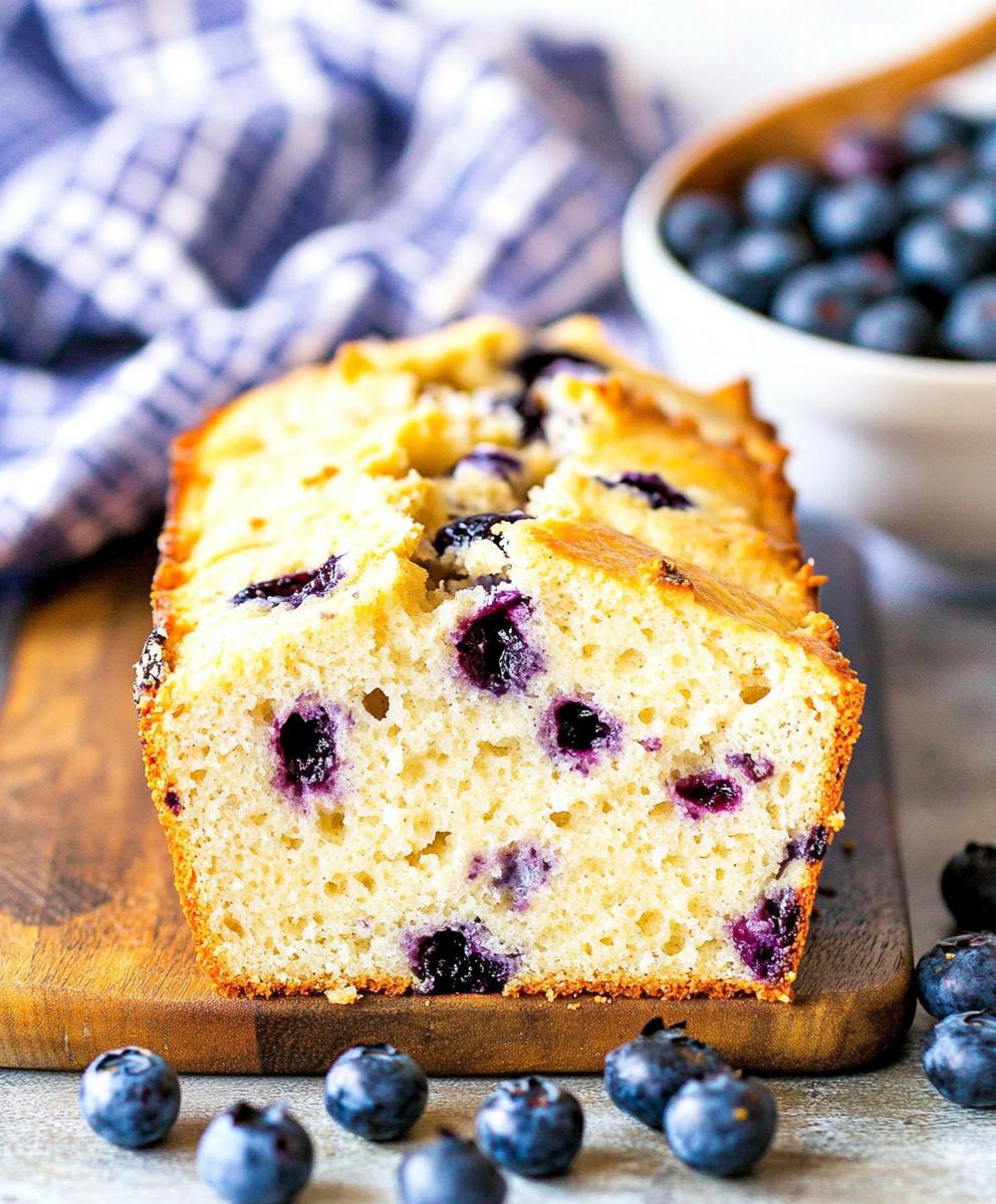 Blueberry Cream Cheese Bread Recipe - dailydishrecipe.com