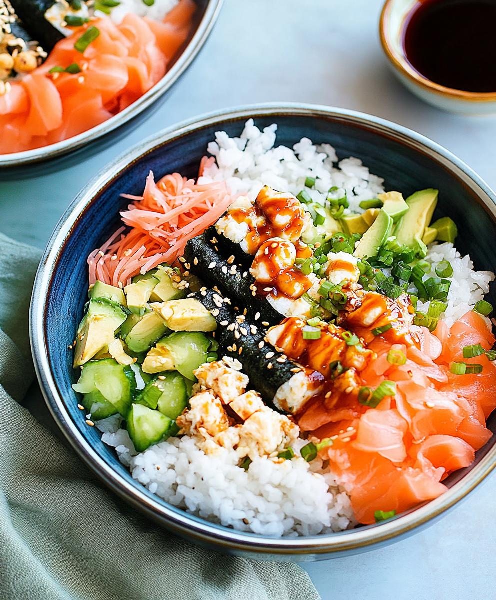 California Roll Sushi Bowls Recipe - dailydishrecipe.com