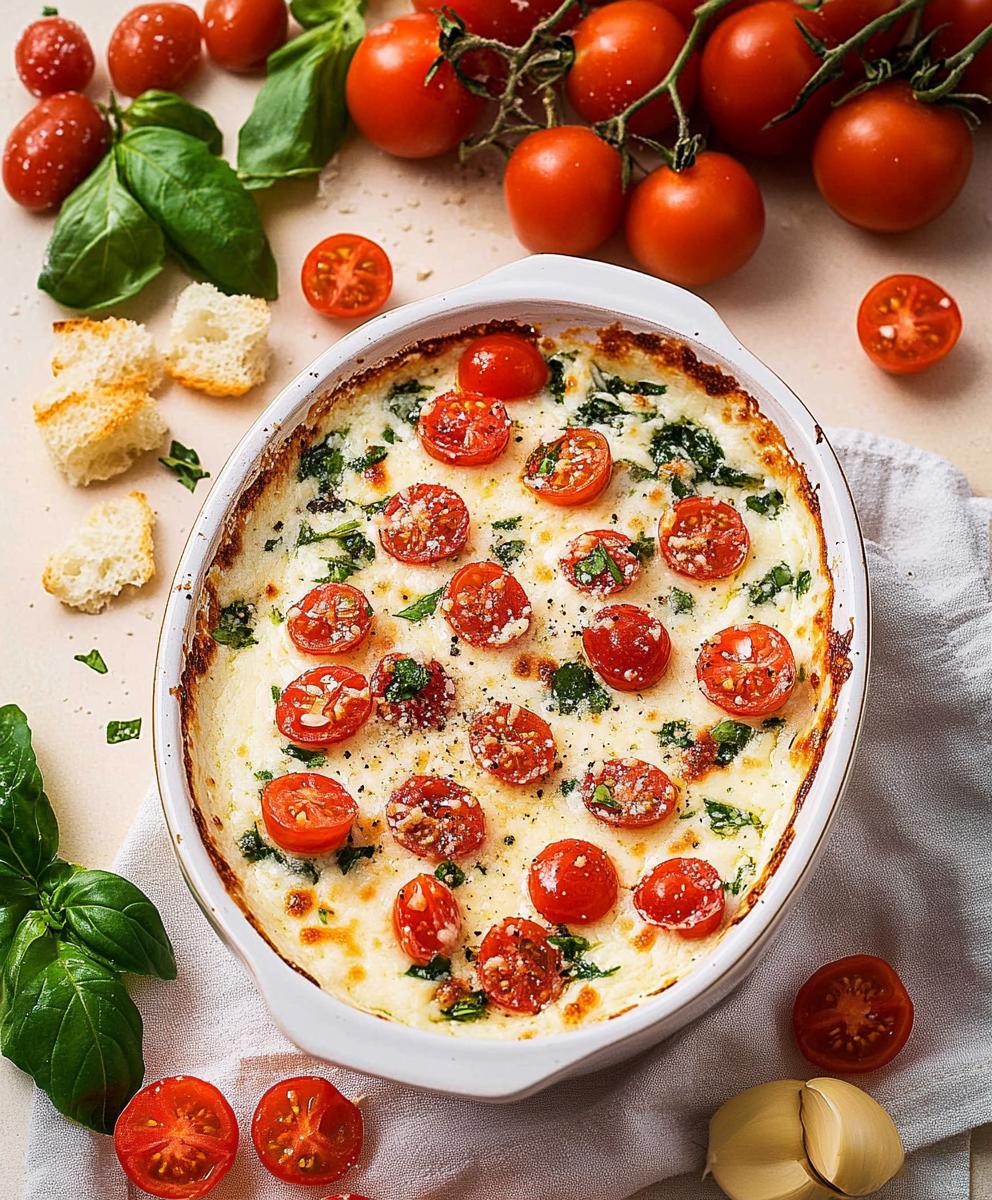 Caprese Dip Recipe - dailydishrecipe.com