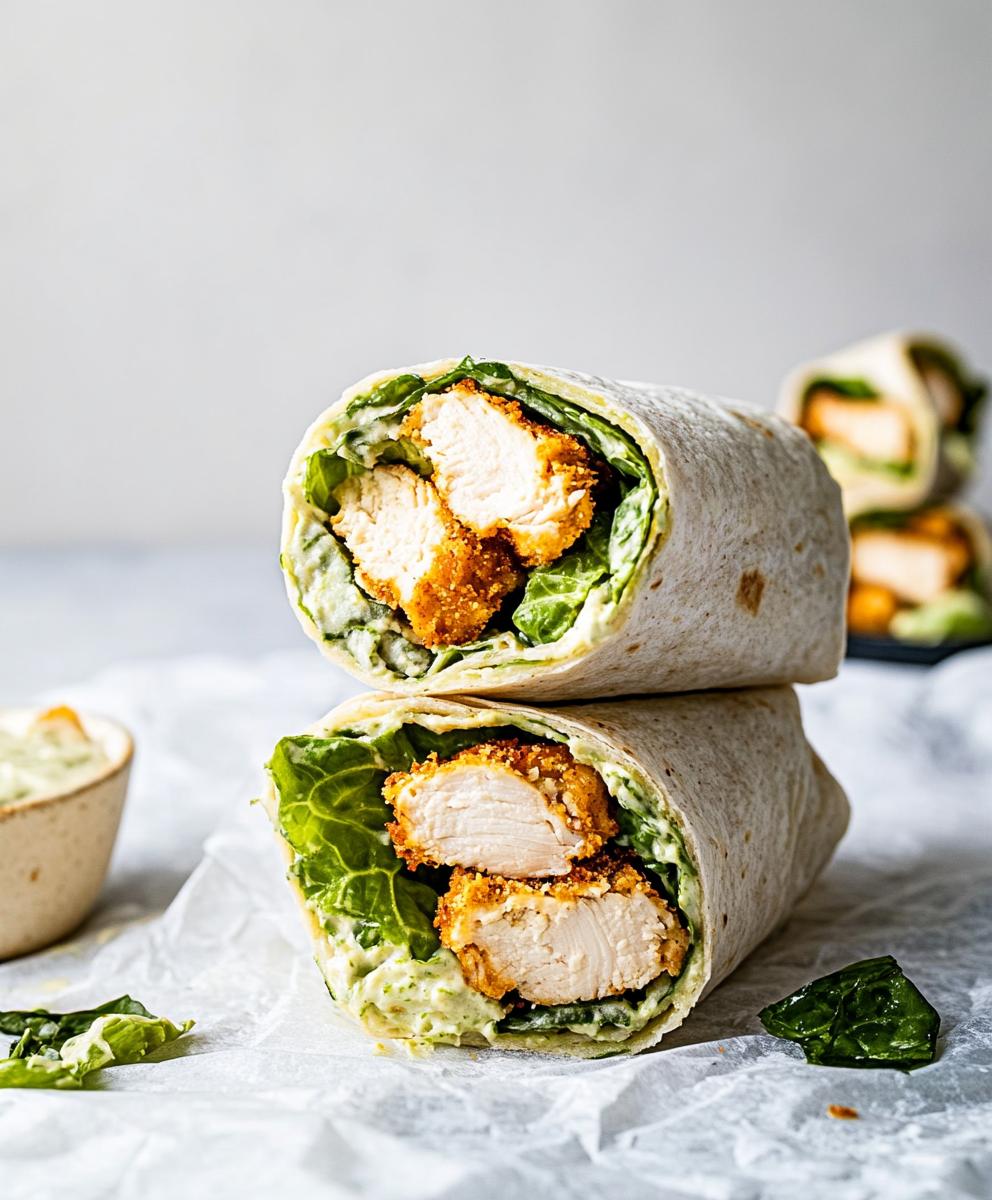 Chicken Caesar Wrap Recipe - dailydishrecipe.com
