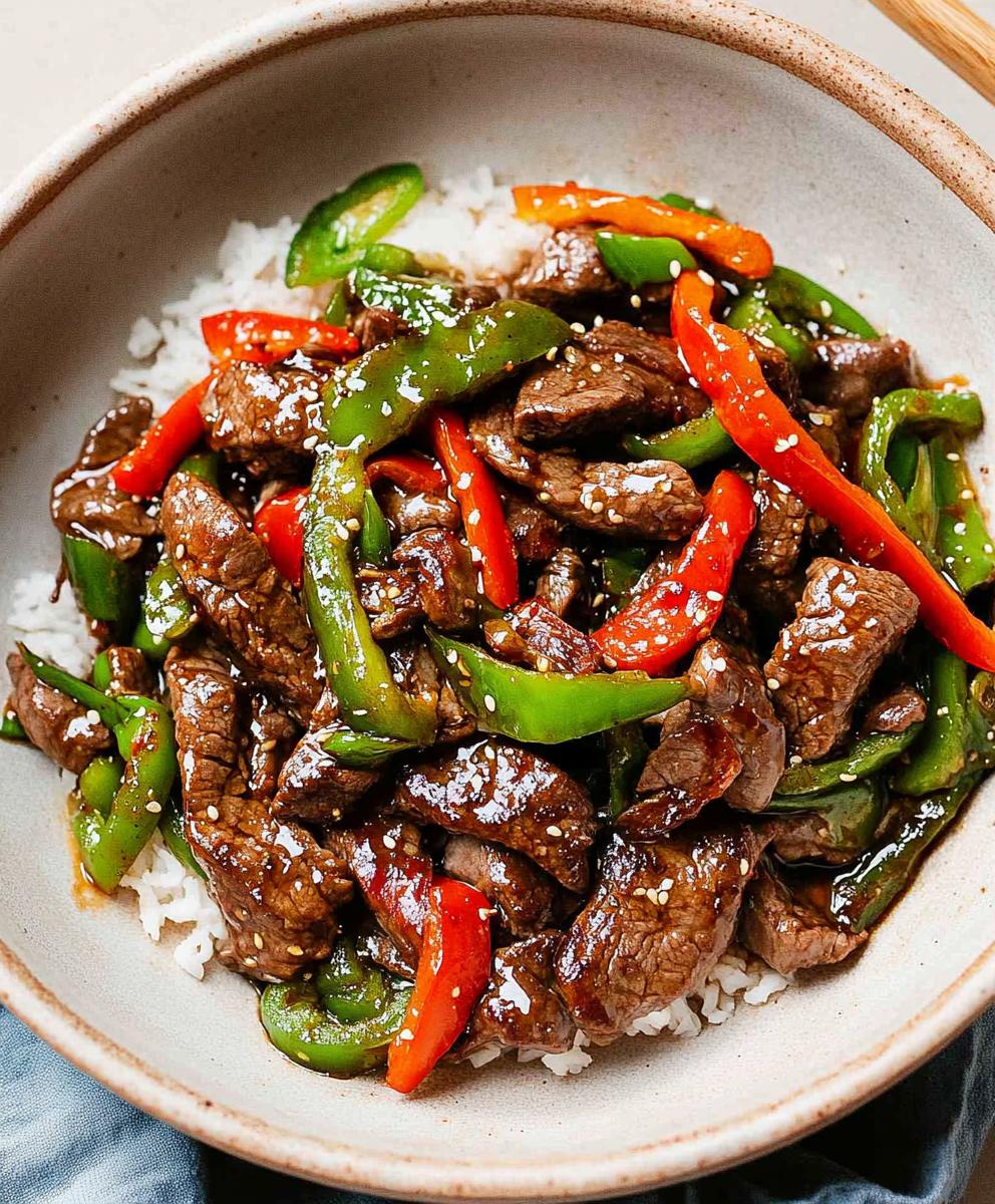 Chinese Pepper Steak Recipe - dailydishrecipe.com