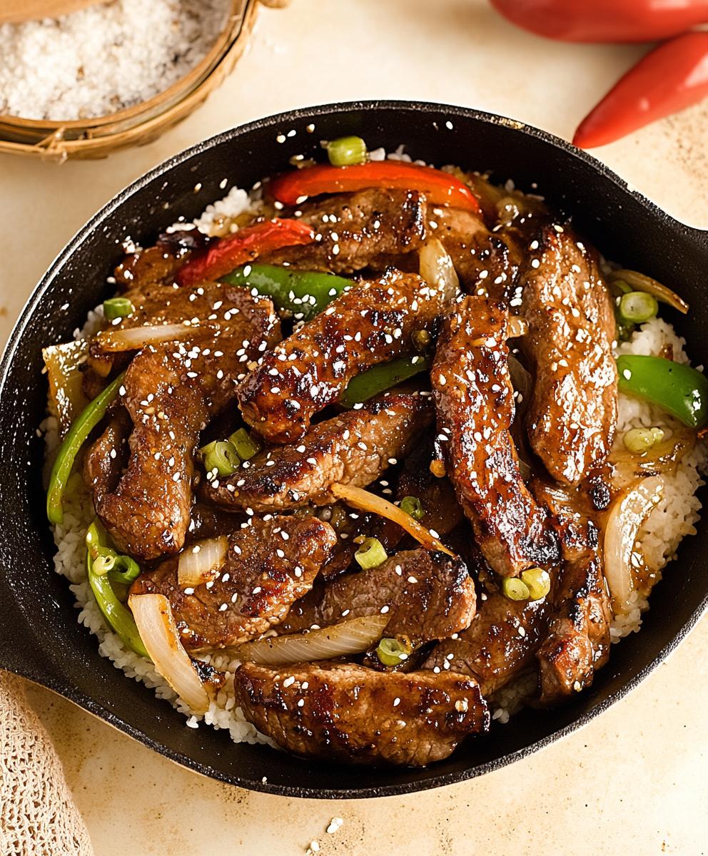Chinese Pepper Steak With Onions Recipe - dailydishrecipe.com