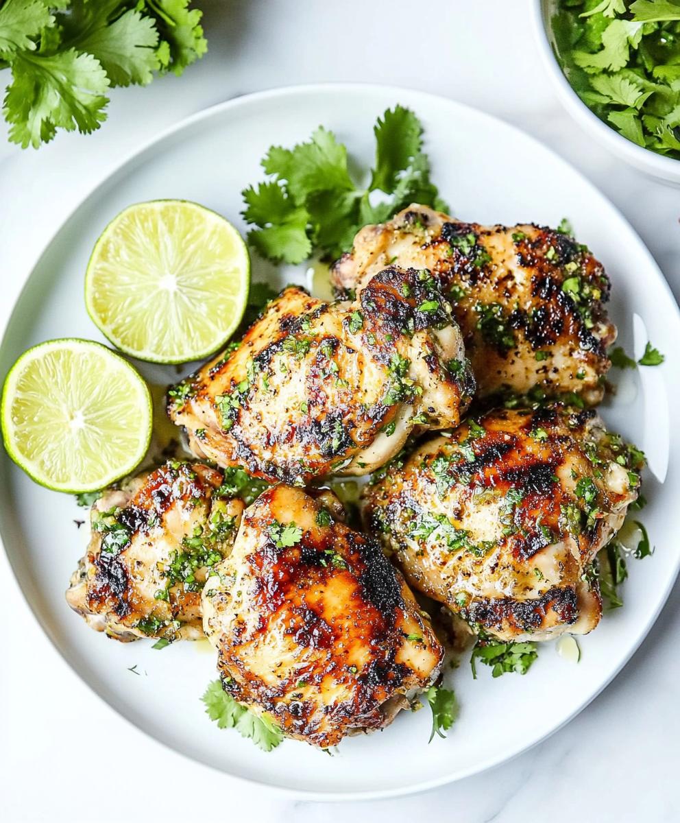 Cilantro Lime Chicken Thighs Recipe - dailydishrecipe.com