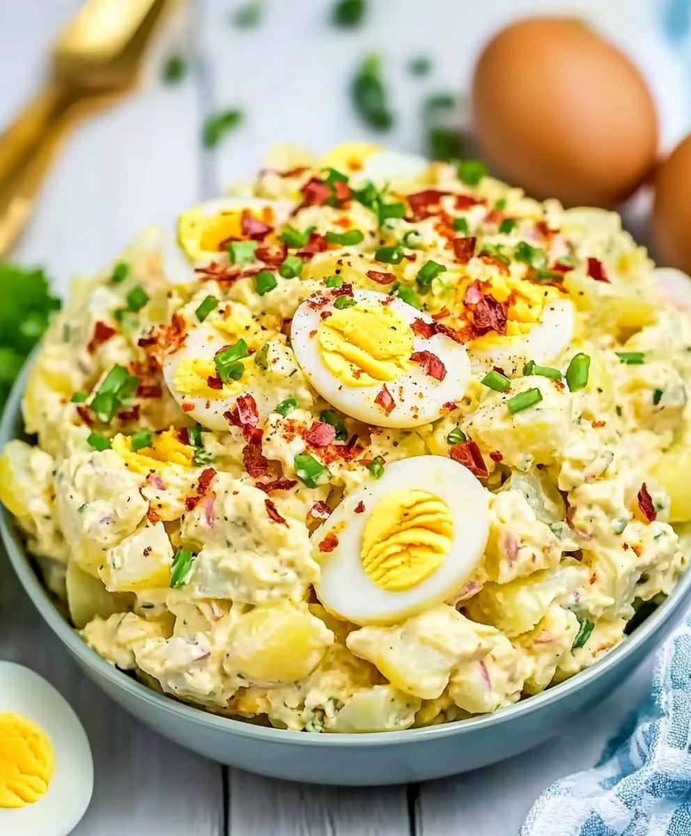 Deviled Egg Potato Salad Recipe - dailydishrecipe.com