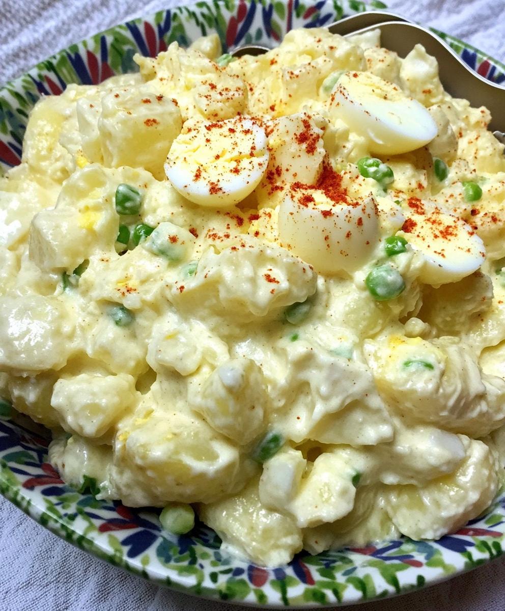 Easy Potato Salad With Eggs Recipe - dailydishrecipe.com