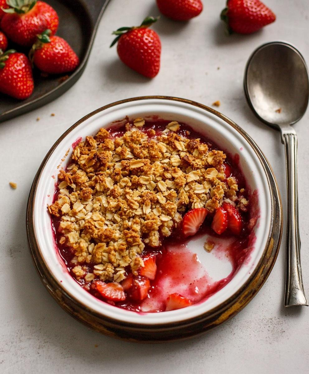 Easy Strawberry Crisp Recipe - dailydishrecipe.com