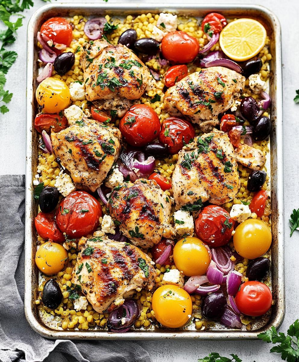 Greek Sheet Pan Chicken Recipe - dailydishrecipe.com