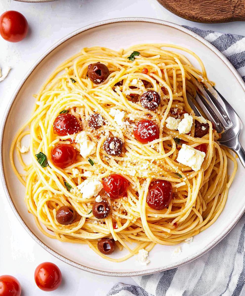Greek Spaghetti Recipe - dailydishrecipe.com