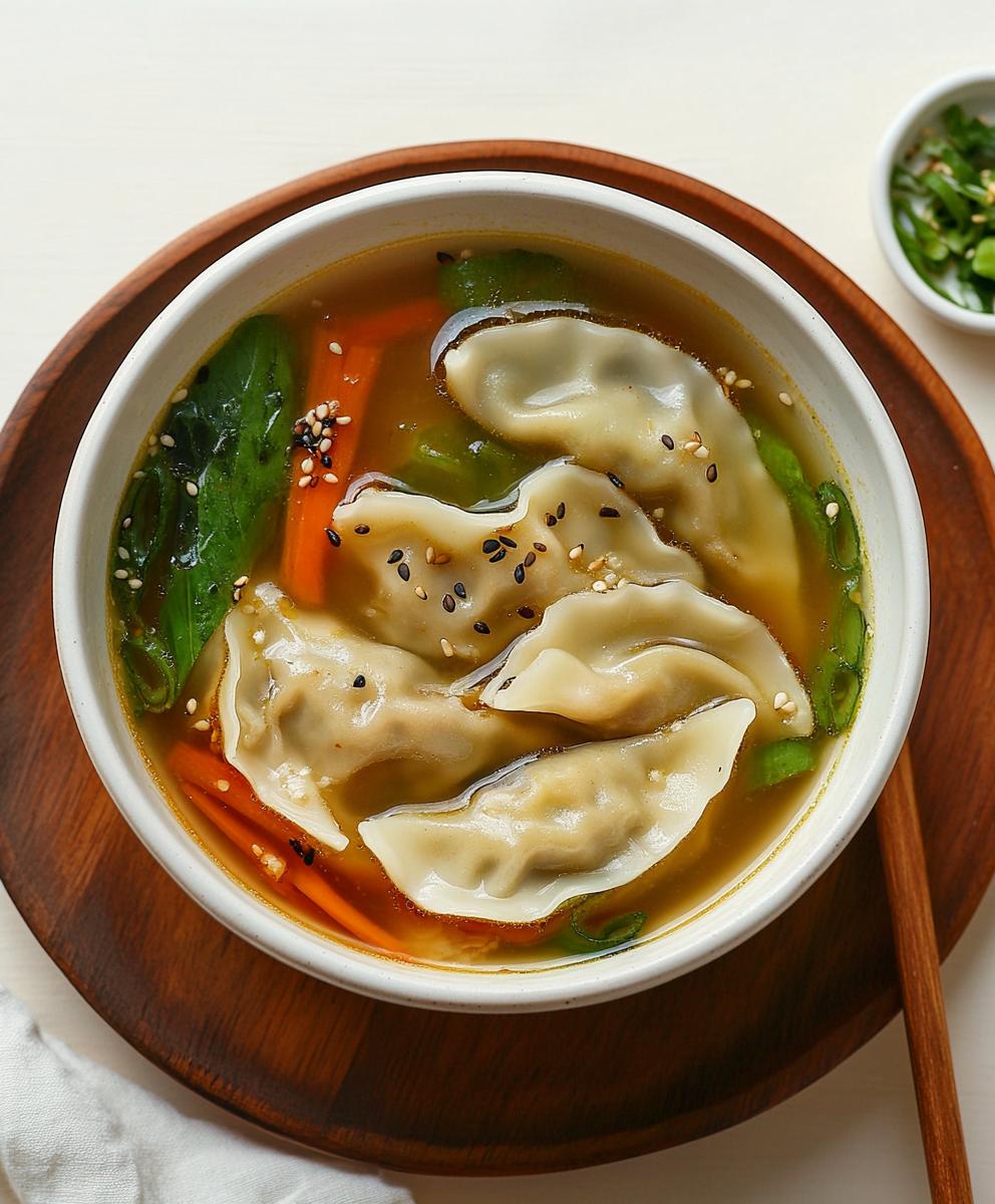 Gyoza Soup (japanese Dumpling Soup) Recipe - dailydishrecipe.com