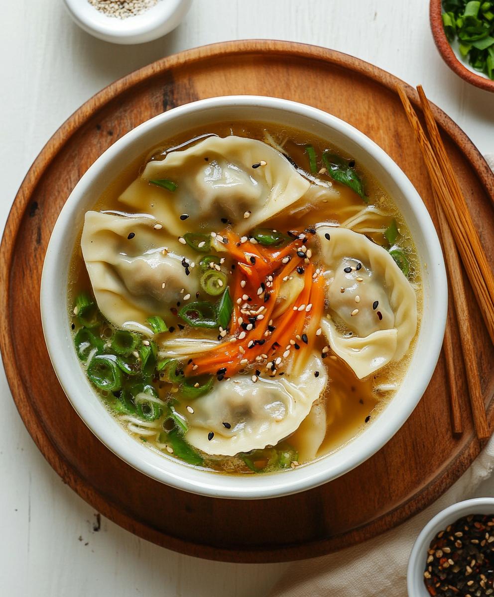 Gyoza Soup (japanese Dumpling Soup) Recipe - dailydishrecipe.com