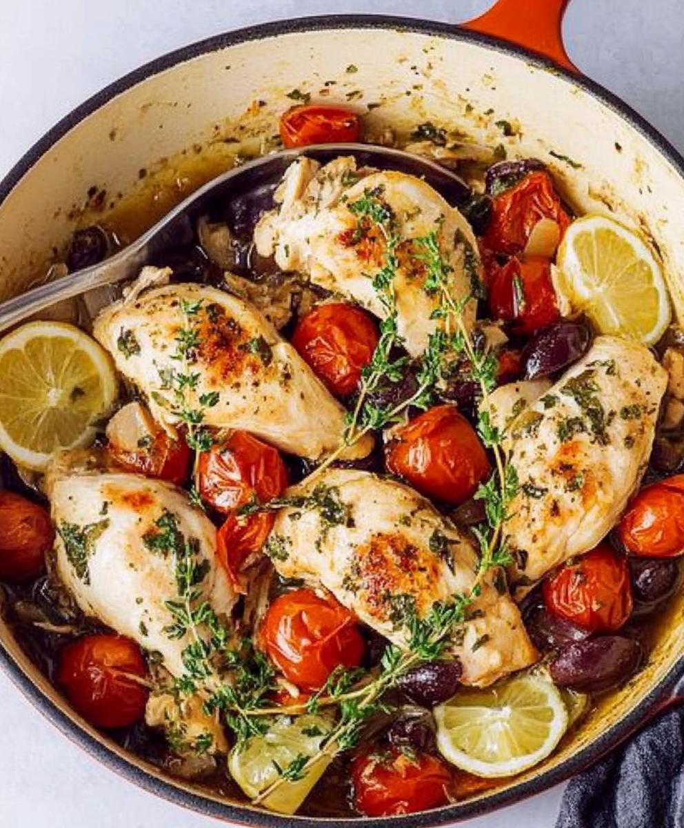 Mediterranean Chicken Skillet Recipe - dailydishrecipe.com