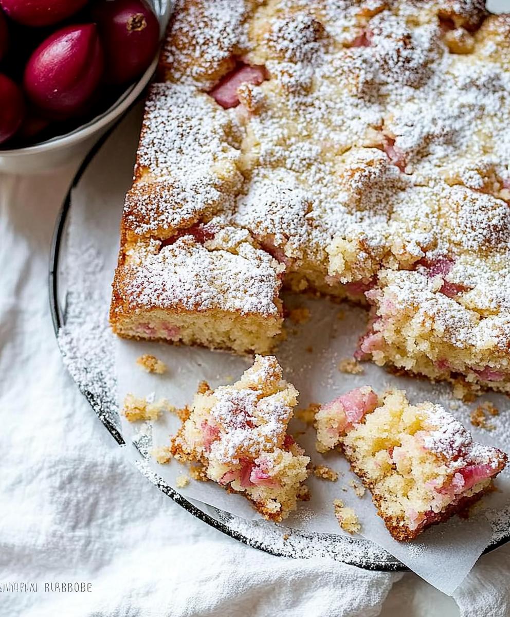Moist Rhubarb Cake (polish Ciasto Rabarbarowe) Recipe - dailydishrecipe.com