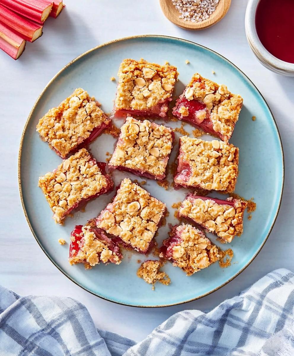 Rhubarb Bars Recipe - dailydishrecipe.com