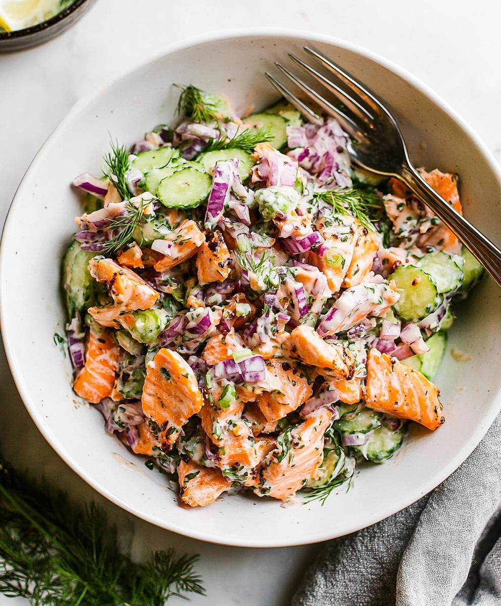 Salmon Salad Recipe - dailydishrecipe.com