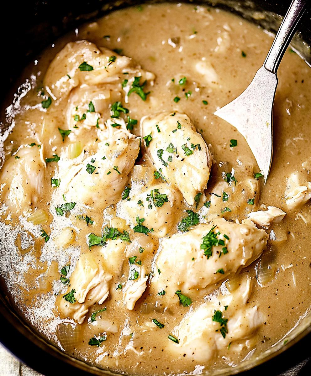 Slow Cooker Chicken And Gravy Recipe - dailydishrecipe.com