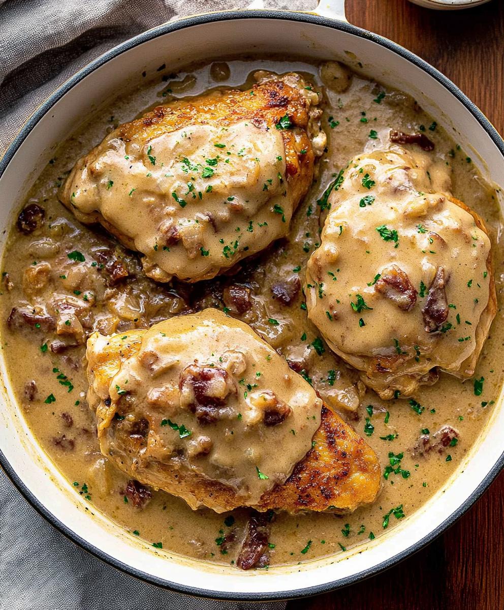Smothered Chicken Recipe - dailydishrecipe.com