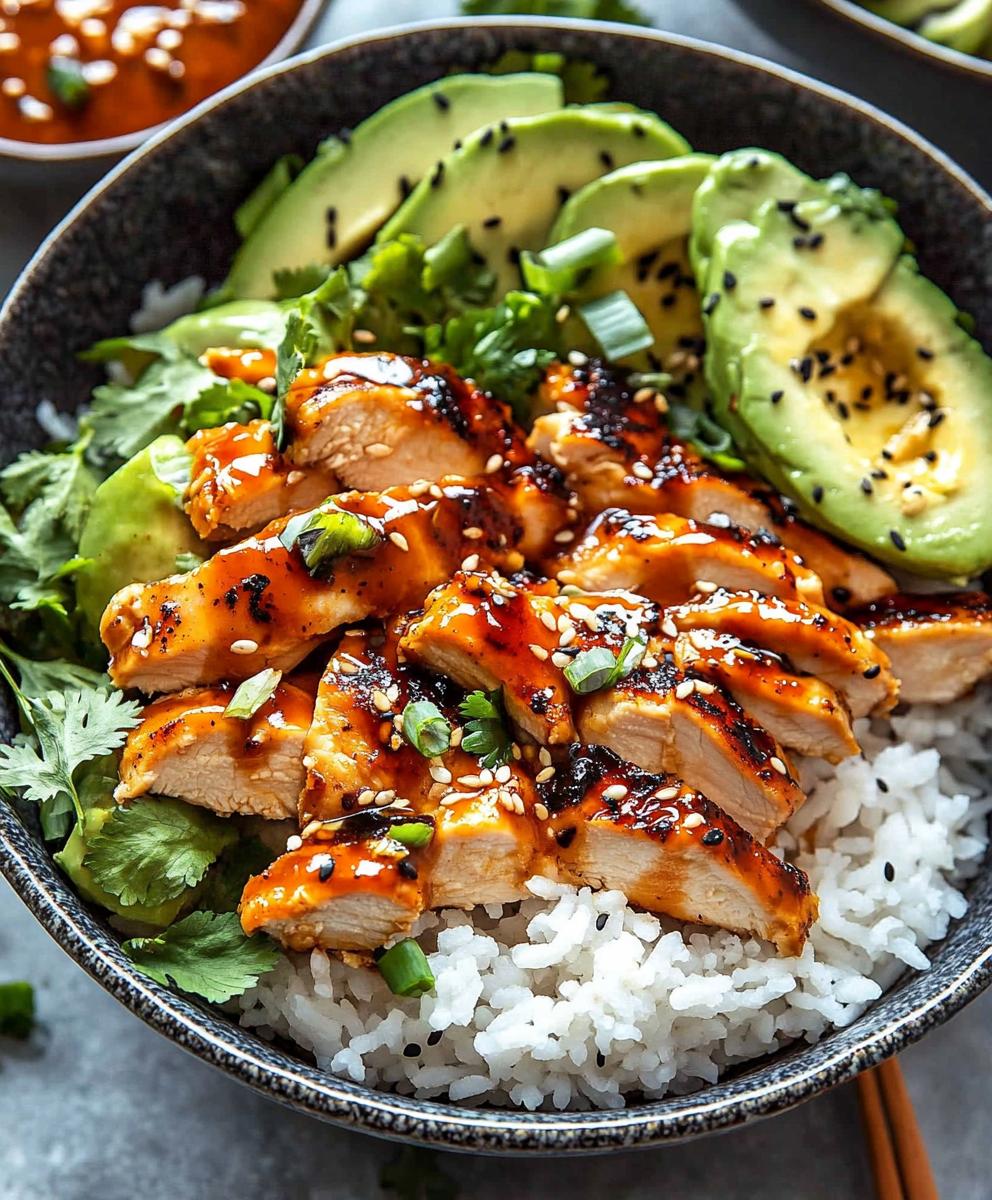 Spicy Honey-ginger Chicken Bowls With Yum Yum Sauce Recipe ...