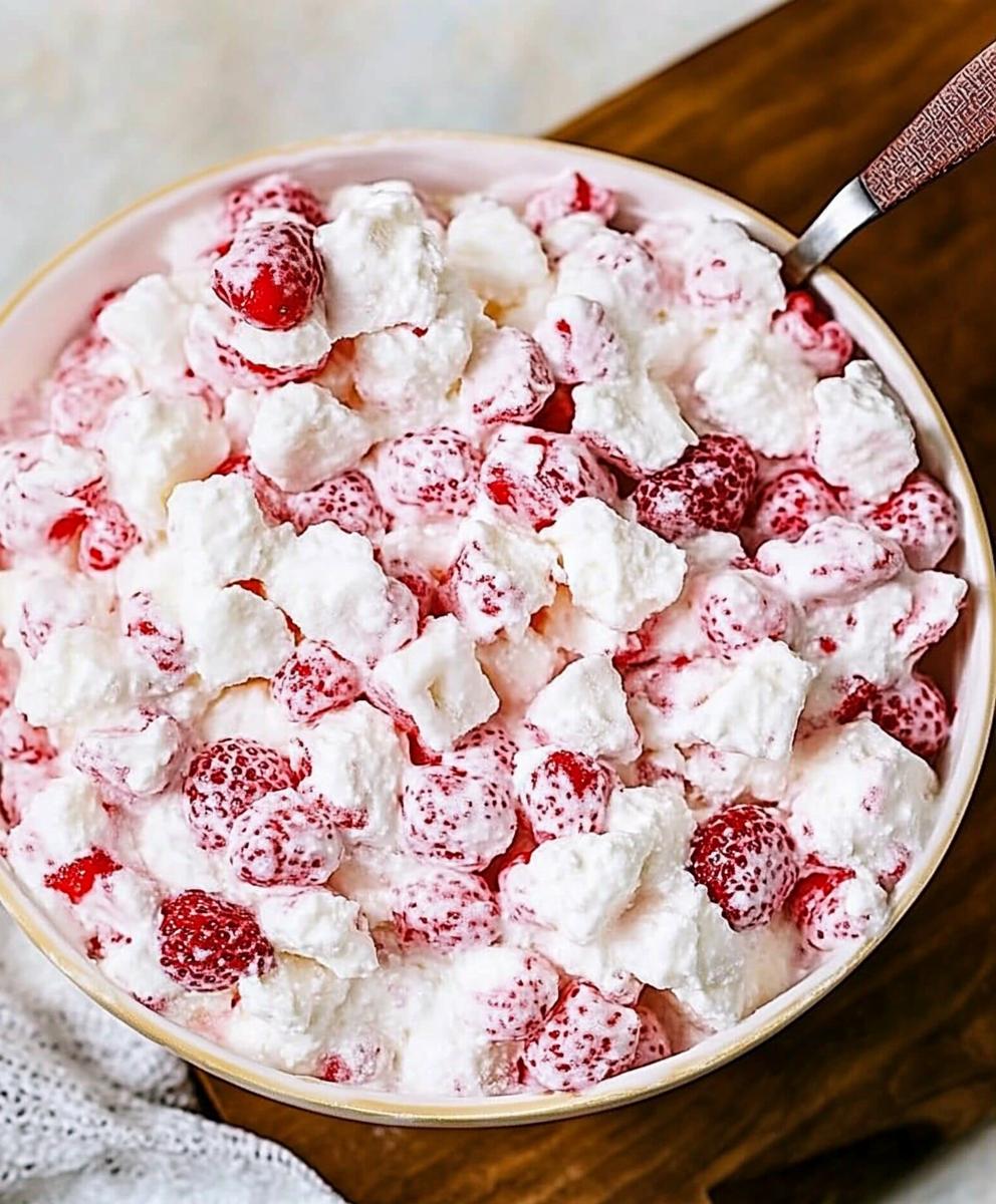 Strawberry Shortcake Fluff Salad Recipe - dailydishrecipe.com