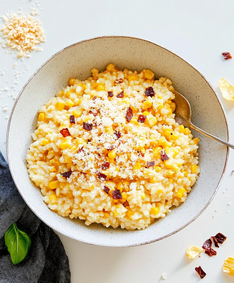 Sweet Corn Risotto Recipe - dailydishrecipe.com