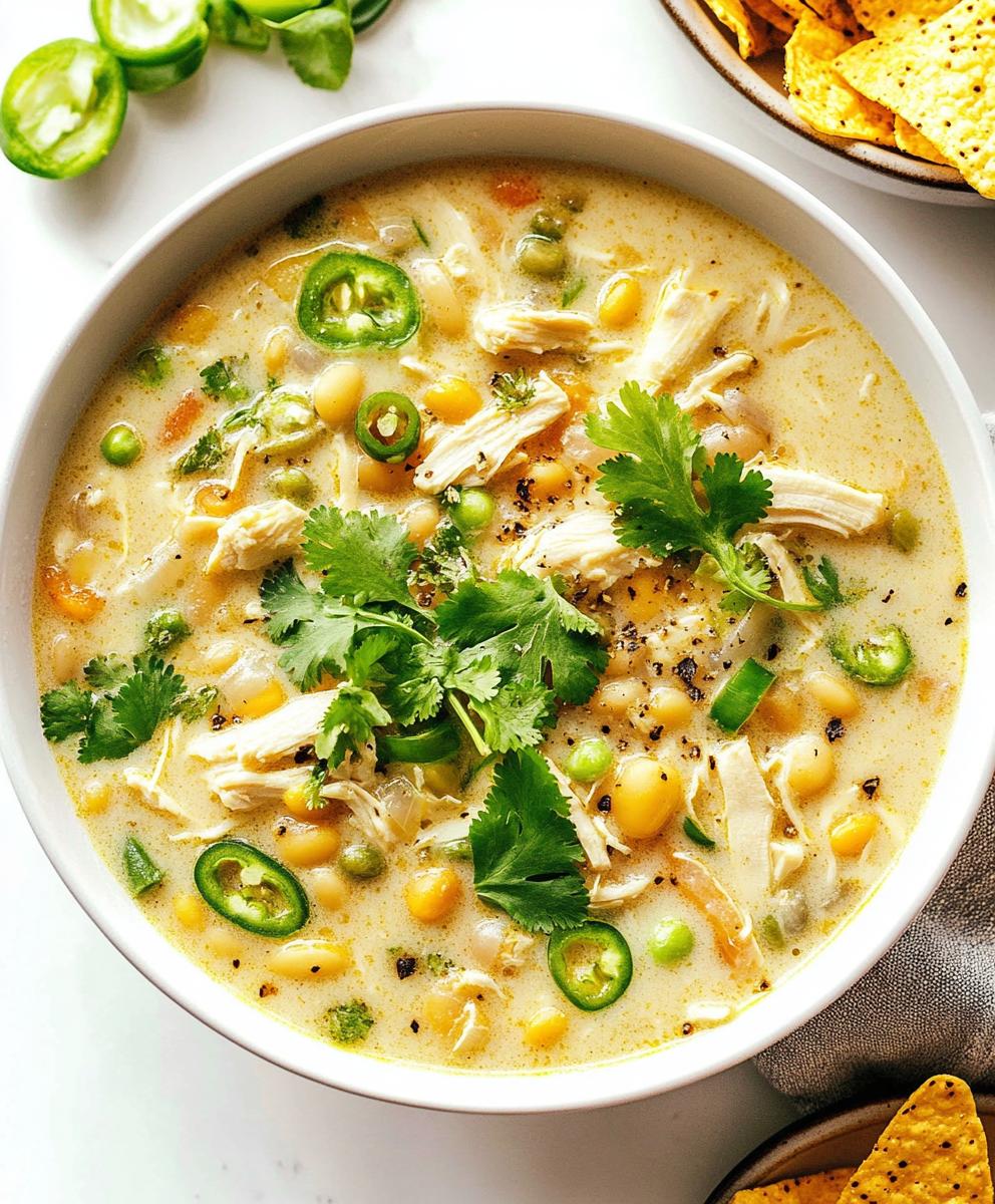 White Chicken Chili Recipe - dailydishrecipe.com