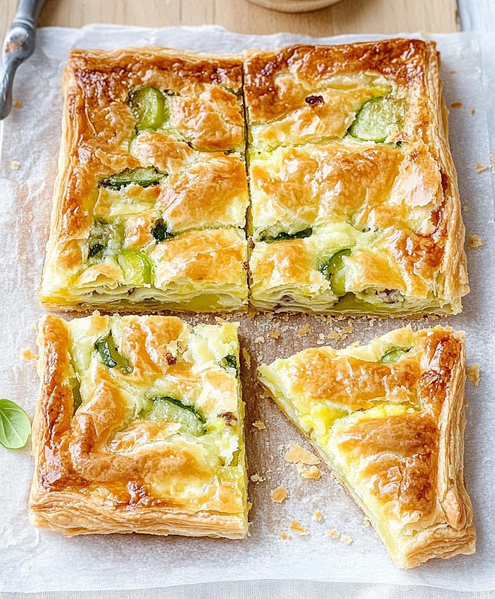 Breakfast Stuffed Puff Pastry Bars Recipe - dailydishrecipe.com