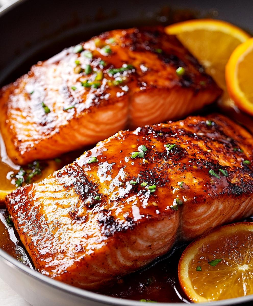 Crispy Honey Orange Glazed Salmon Recipe - dailydishrecipe.com