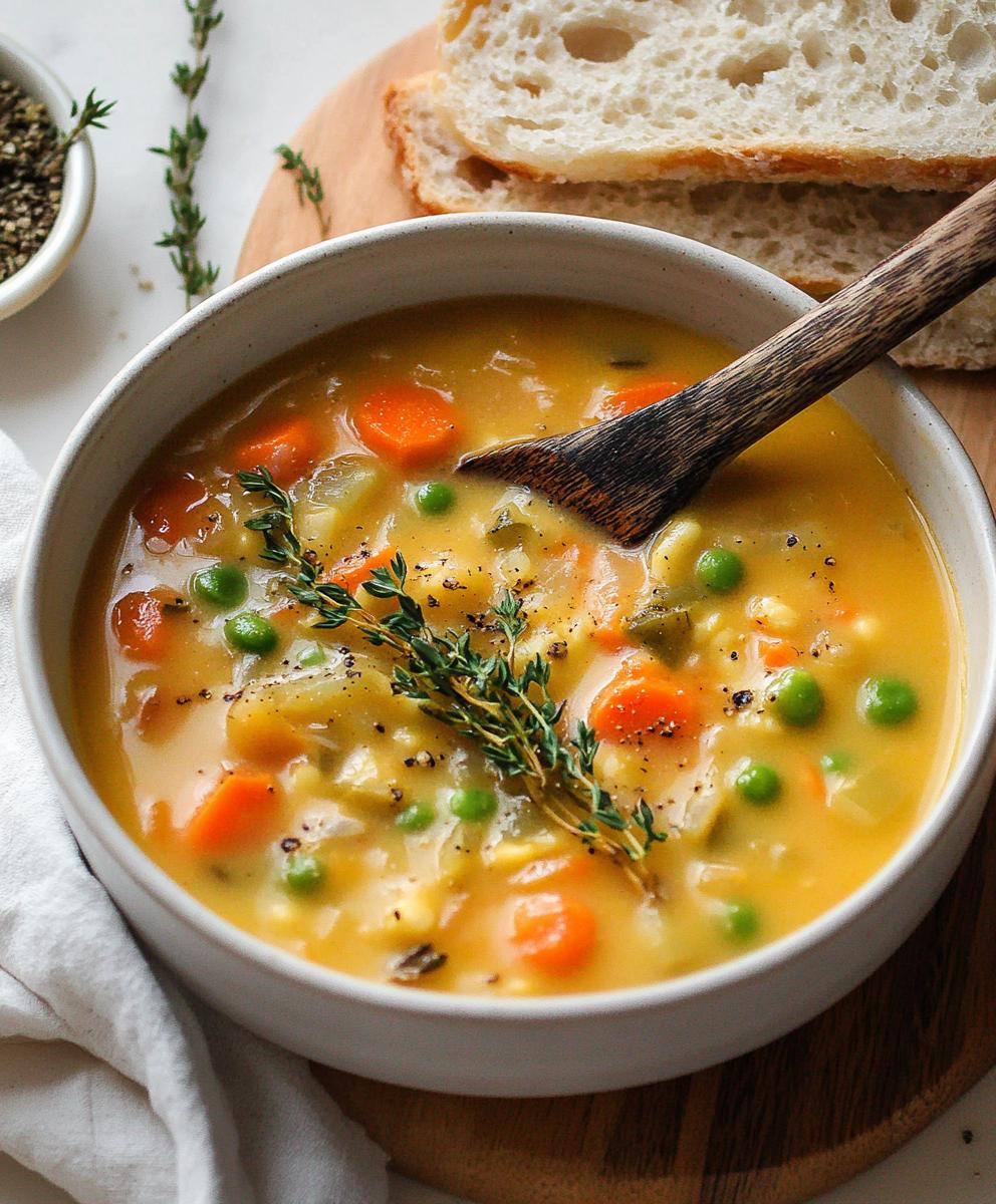 One-pot Creamy Vegetable Soup Recipe - dailydishrecipe.com