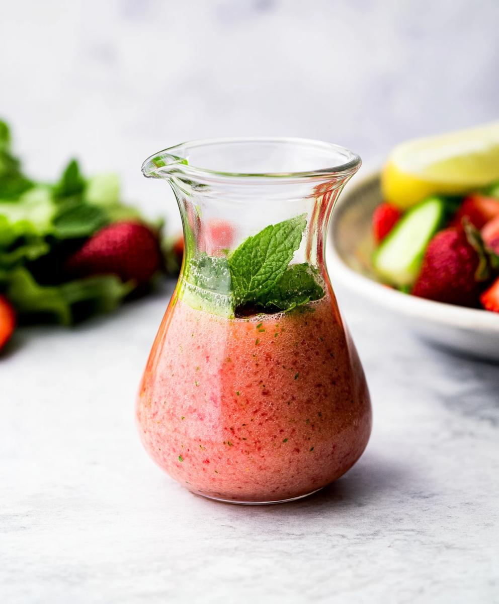 Strawberry Vinaigrette Dressing With Mint Recipe - dailydishrecipe.com